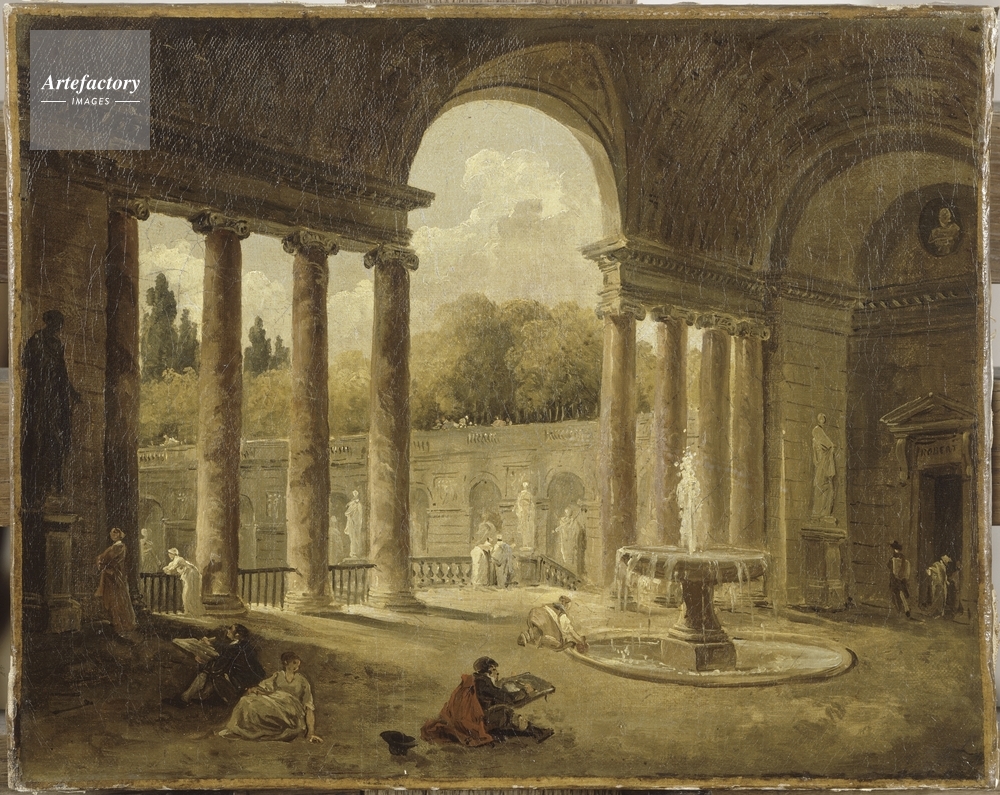 Fontaine sous un portique