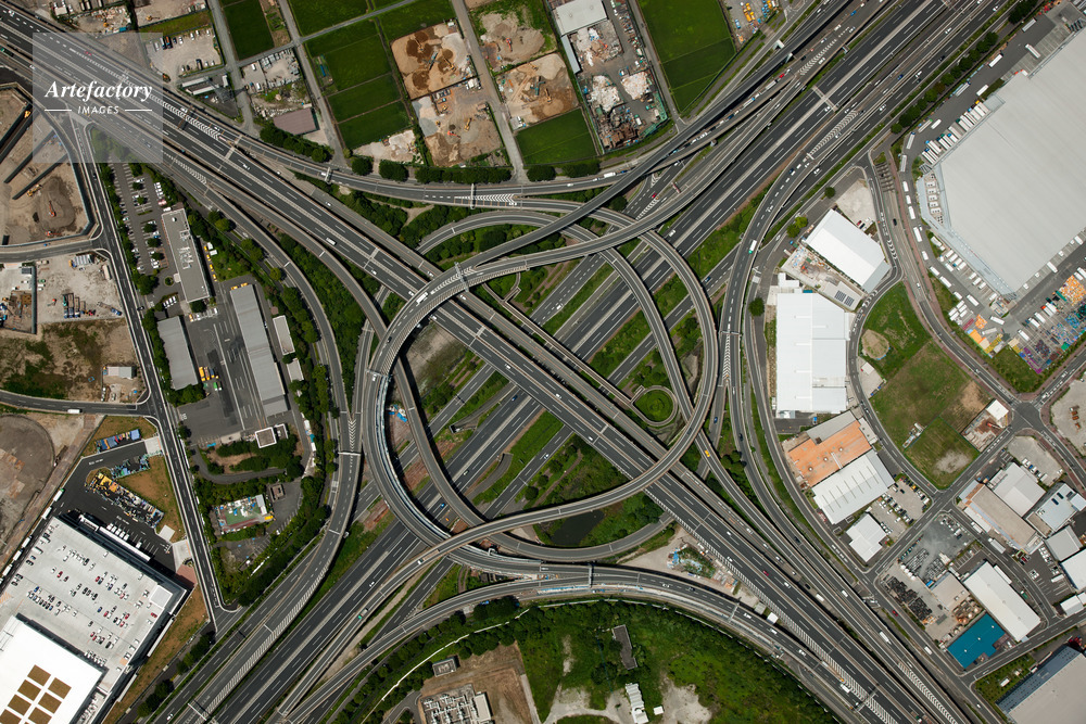 三郷JCT，三郷IC（常磐道,東京外環道,首都高速道）俯瞰撮影